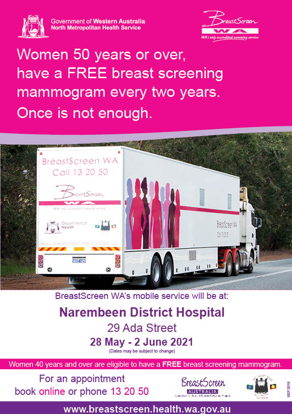 BreastScreen WA mobile visit to Narembeen » Shire of Narembeen