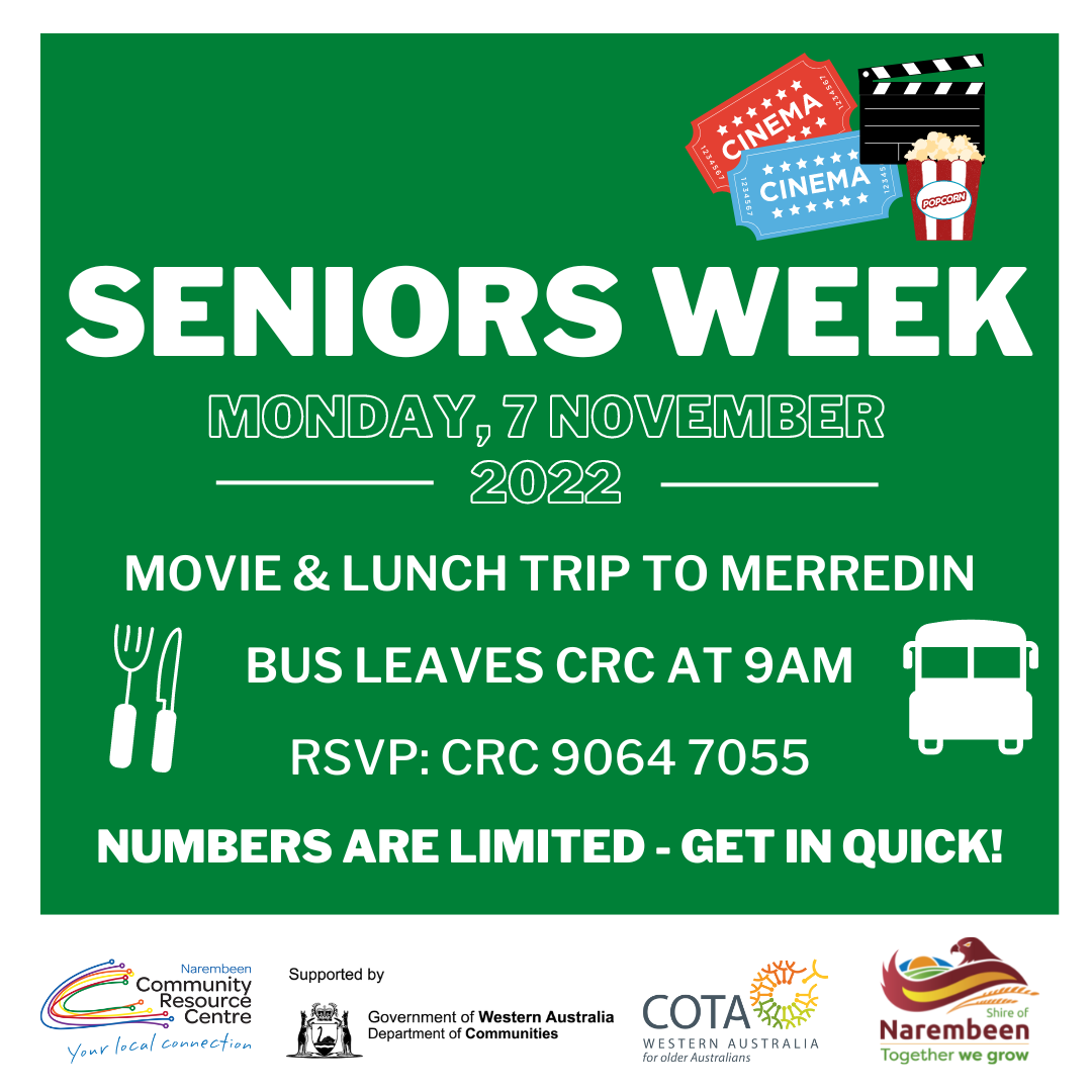 Seniors Week 2022 » Shire of Narembeen
